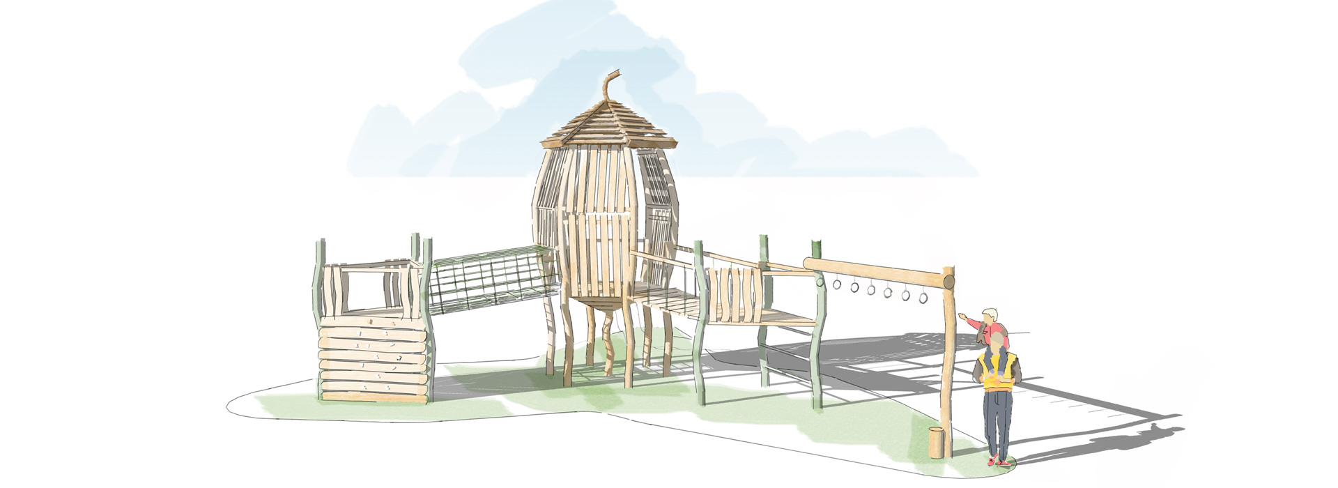 Hardwood Robinia Timber Playground Equipment Manufacturer Safety Surfacing