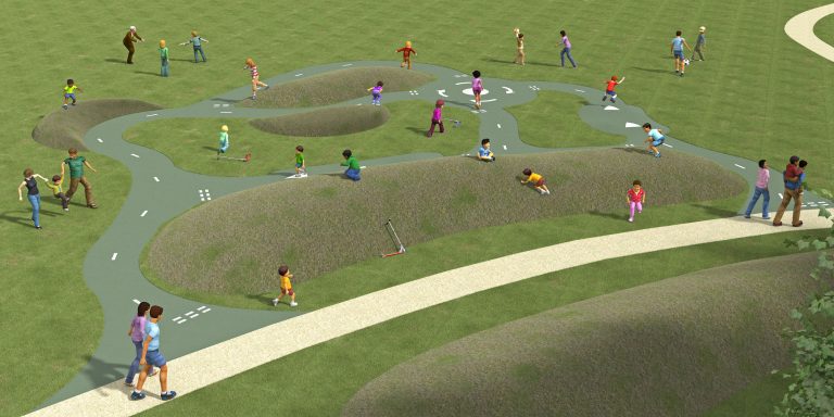 Scooter Tracks - Playground Installation - Safety Surfacing